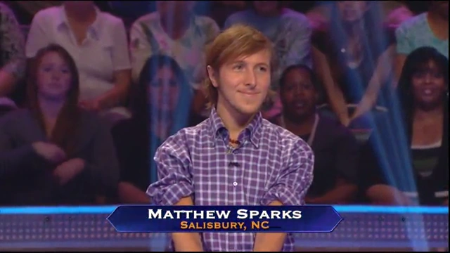 Matthew Sparks | Who Wants To Be A Millionaire Wiki | Fandom