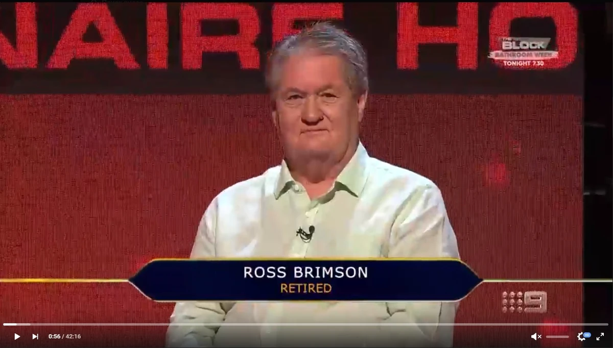 Ross Brimson | Who Wants To Be A Millionaire Wiki | Fandom