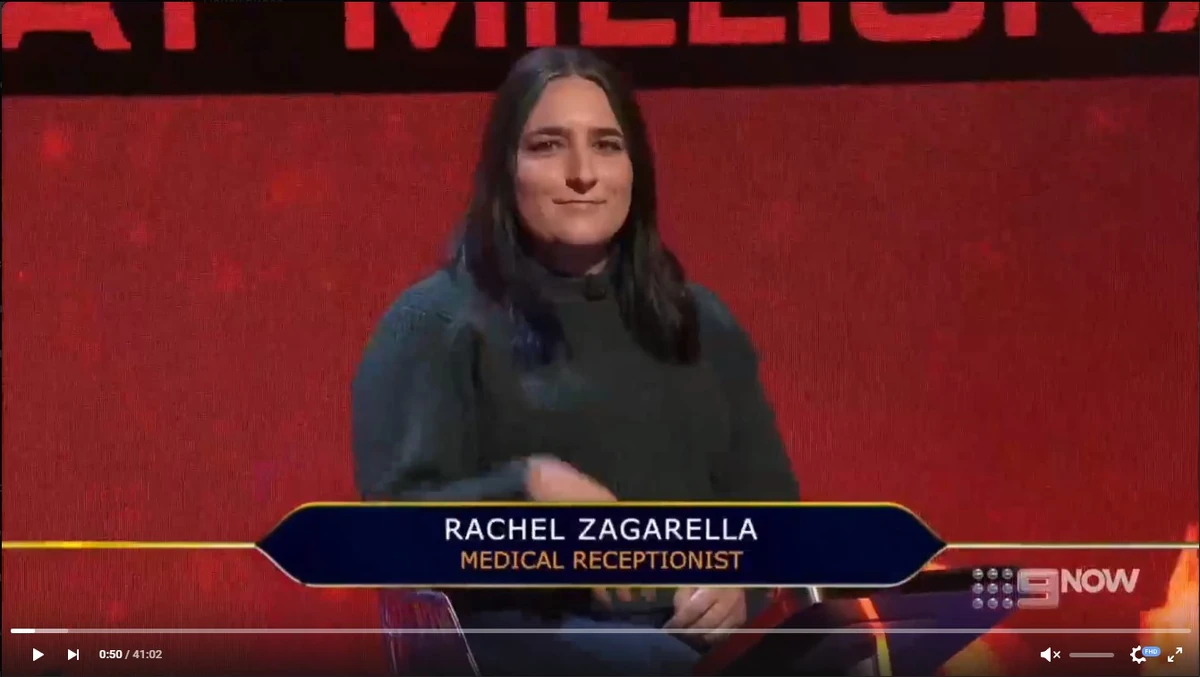 Rachel Zagarella | Who Wants To Be A Millionaire Wiki | Fandom