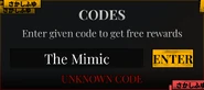 Codes | The Mimic Wiki | Fandom