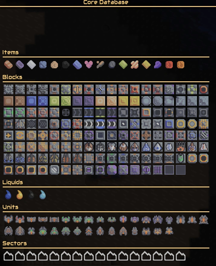 Core Database | Mindustry Unofficial Wiki | Fandom