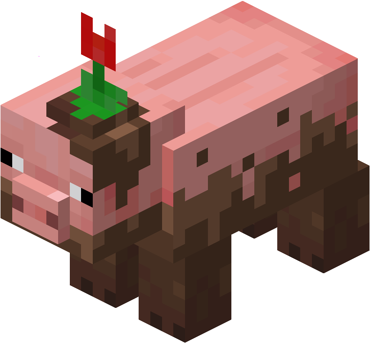 Minecraft pig portrait poster - parkkool
