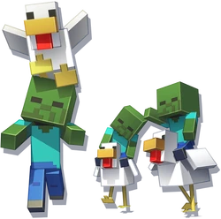 Minecraft Baby Zombie Riding A Chicken