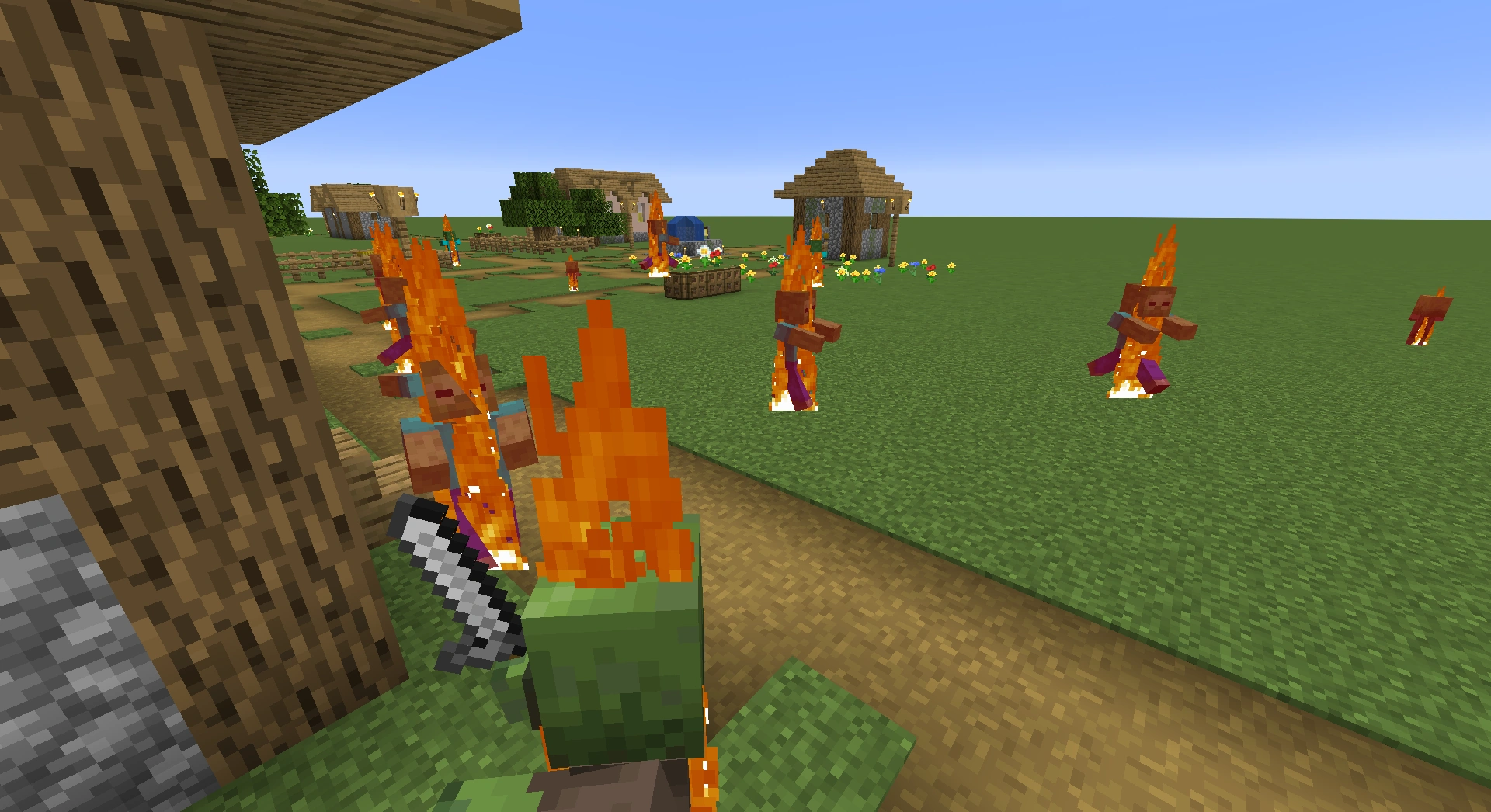 осада зомби в майнкрафт