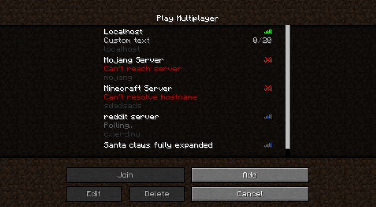 Server list – Minecraft Wiki