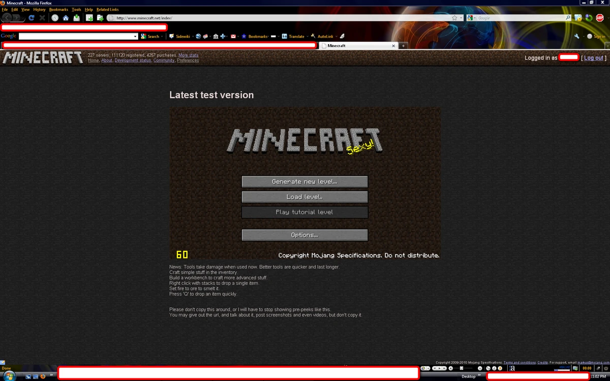 Java Edition Indev 0.31 20100201-2 - Minecraft Wiki