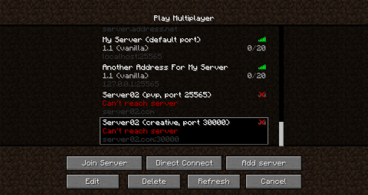 Serverlijst - Minecraft Wiki