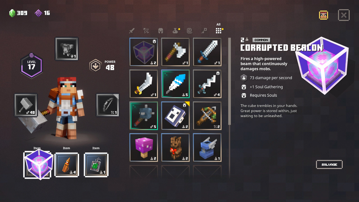 Инвентарь Minecraft Dungeons вики Fandom