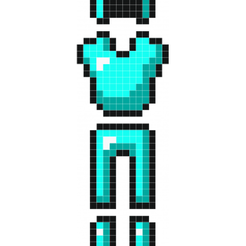 Minecraft Pixel Art Diamond Armor