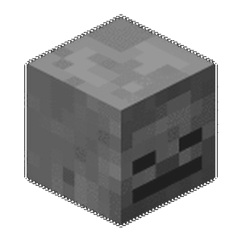 Skeleton Head Minecraft Wool