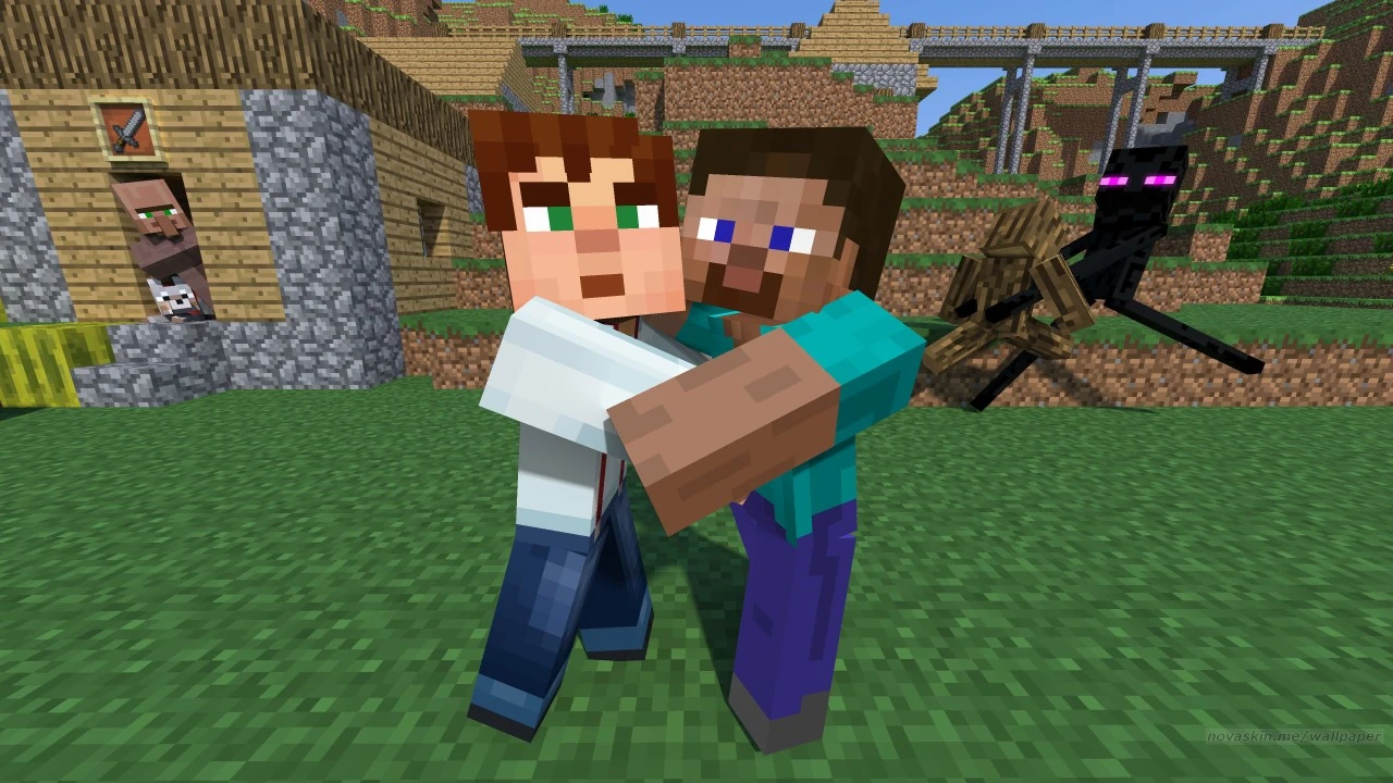 Minecraft Steve Vs Herobrine Wallpaper