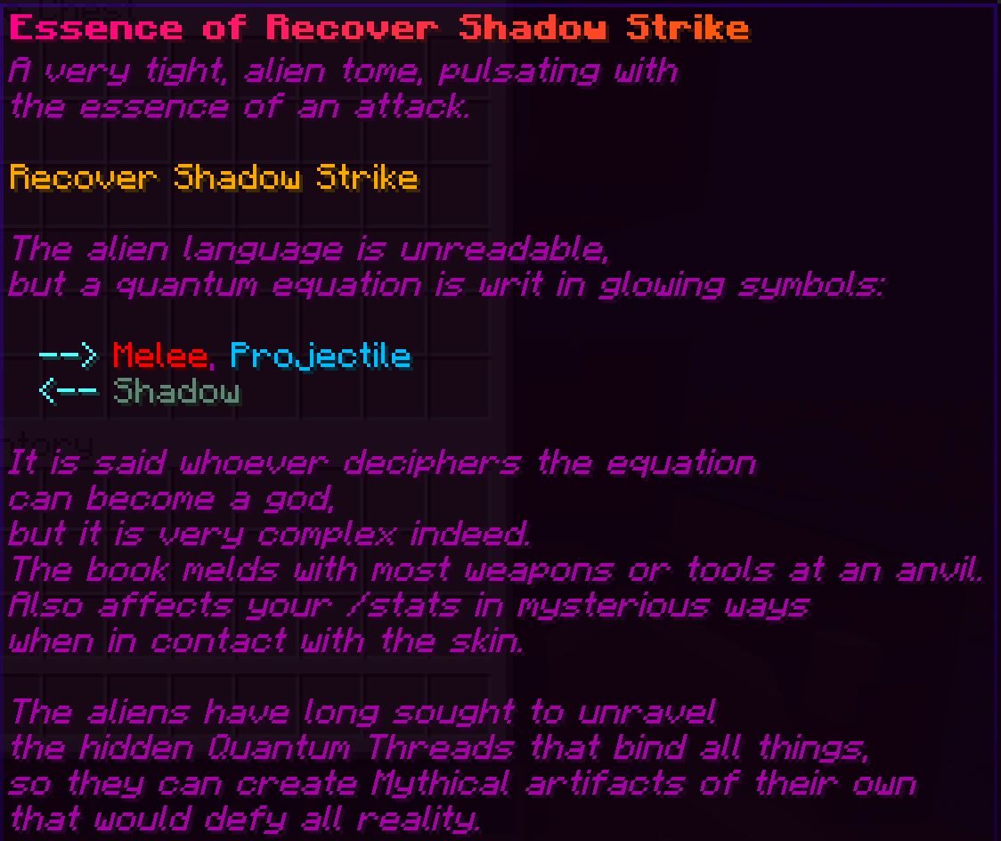 Essence of Recover Shadow Strike | Minewind Wiki | Fandom
