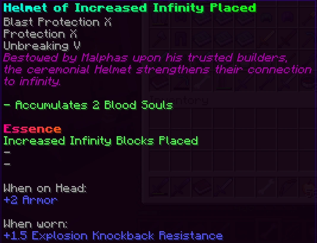 Helmet of Increased Infinity Placed | Minewind Wiki | Fandom