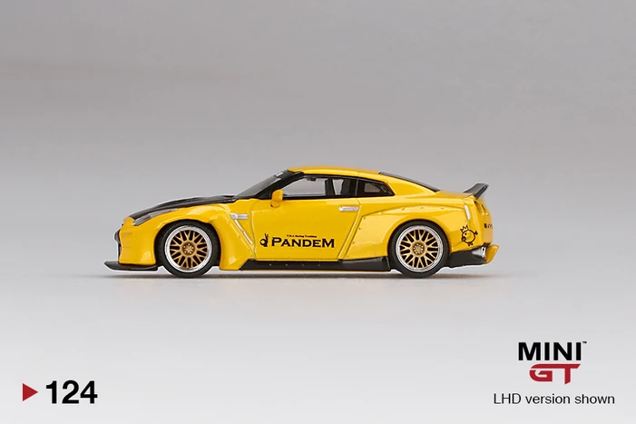 Pandem Nissan GT-R (R35) Metallic Yellow w/ Carbon Duck Tail | MINI GT ...