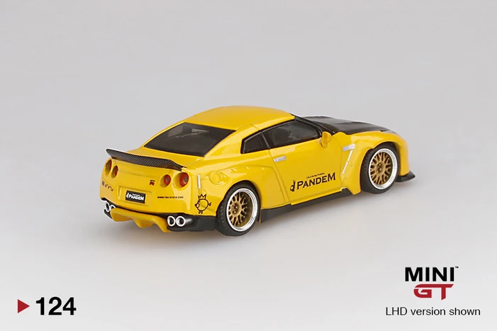 Pandem Nissan GT-R (R35) Metallic Yellow w/ Carbon Duck Tail | MINI GT ...