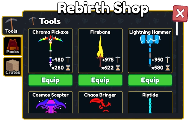 Rebirth Shop | Mining Simulator Wiki | Fandom