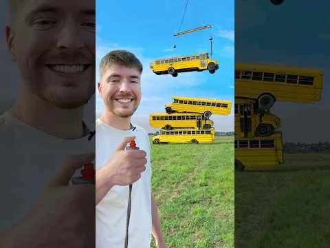 How Many School Buses Can We Stack? | MrBeast Wiki | Fandom