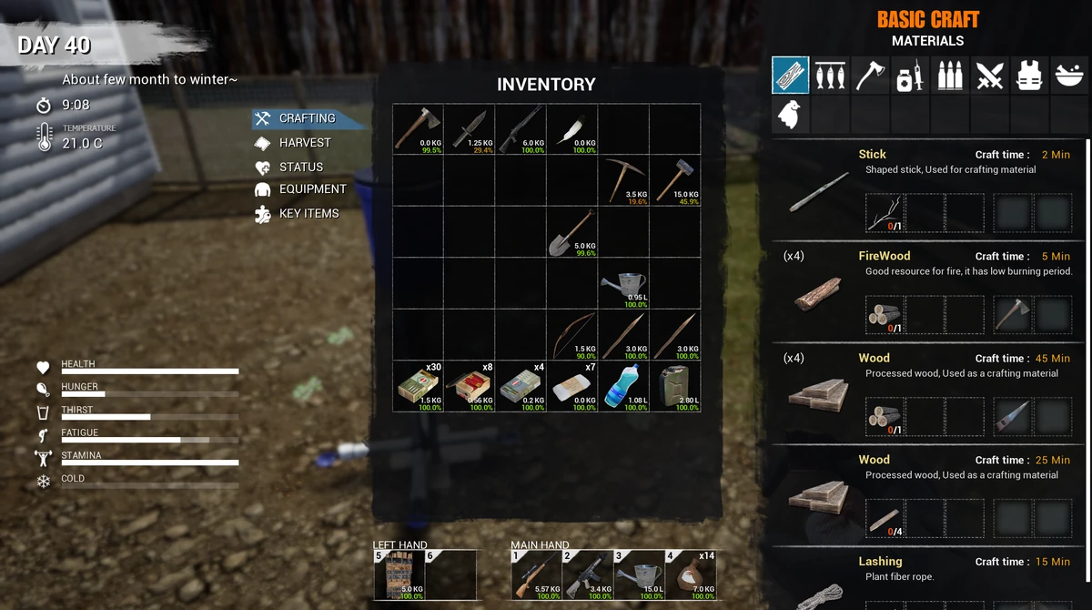 Players inventory - Official Mist Survival Wiki