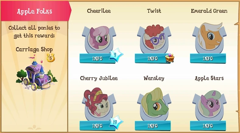 Collection List | MLP Gameloft Progress Wikia | Fandom