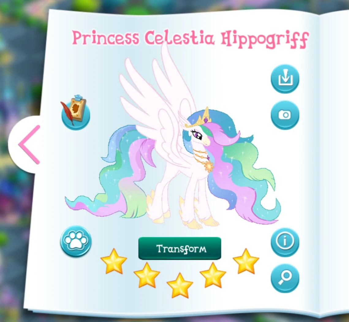 Princess Celestia Hippogriff | The My Little Pony Gameloft Wiki | Fandom