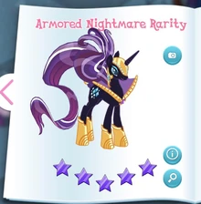 Armored Nightmare Rarity | The My Little Pony Gameloft Wiki | Fandom