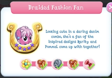 Braided Fashion Fan | The My Little Pony Gameloft Wiki | Fandom
