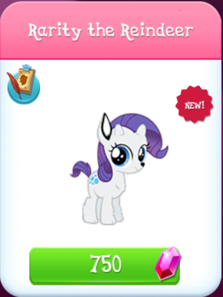 Rarity the Reindeer | The My Little Pony Gameloft Wiki | Fandom