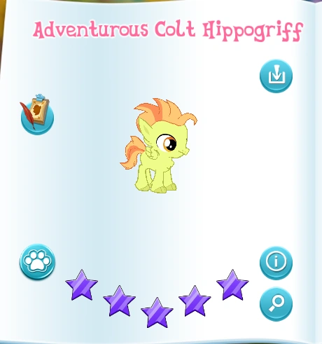 Adventurous Colt Hippogriff | The My Little Pony Gameloft Wiki | Fandom