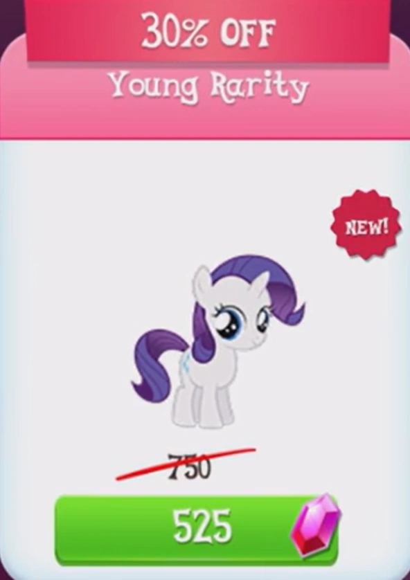 Young Rarity | The My Little Pony Gameloft Wiki | Fandom