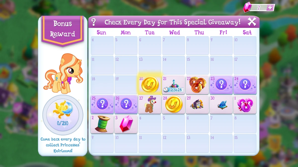Calendar | The My Little Pony Gameloft Wiki | Fandom