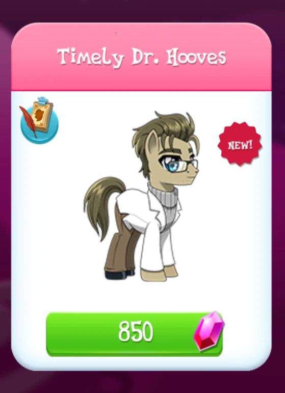 Timely Dr. Hooves | The My Little Pony Gameloft Wiki | Fandom