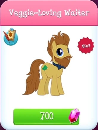 Veggie-Loving Waiter | The My Little Pony Gameloft Wiki | Fandom