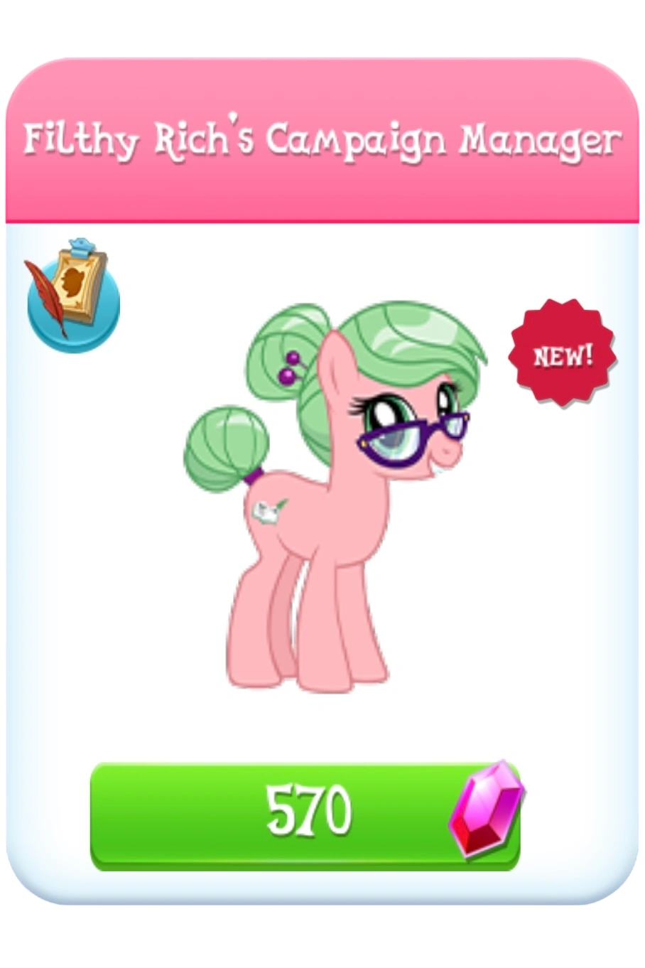 Filthy Rich's Campaign Manager | The My Little Pony Gameloft Wiki | Fandom