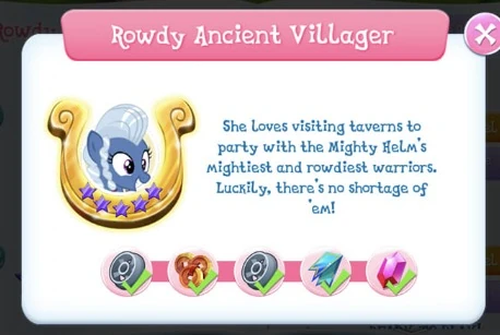 Rowdy Ancient Villager | The My Little Pony Gameloft Wiki | Fandom