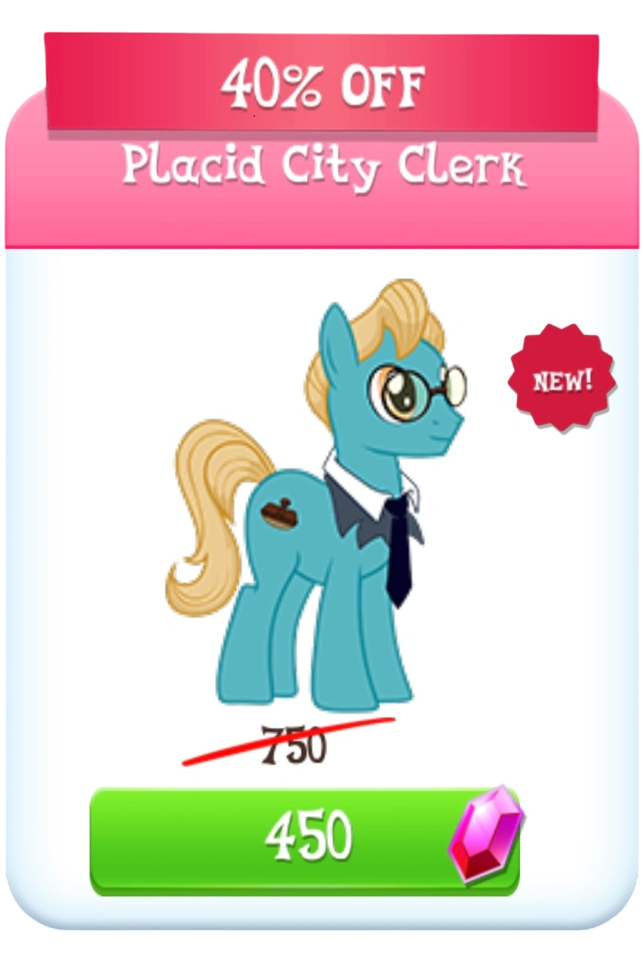 Placid City Clerk | The My Little Pony Gameloft Wiki | Fandom