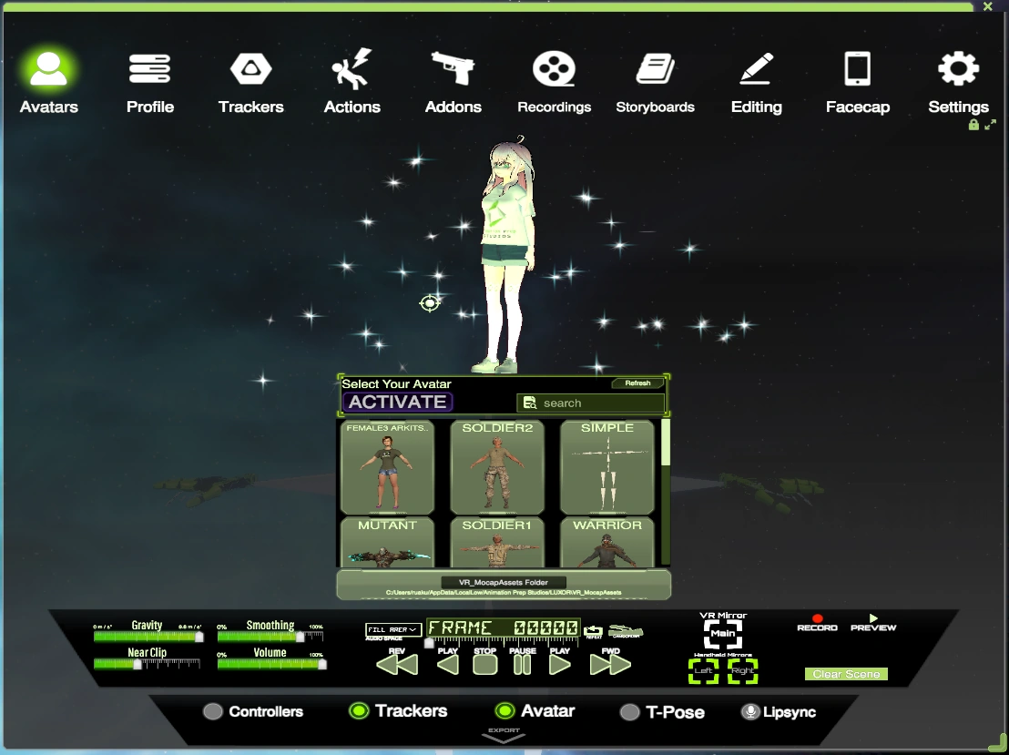 Reference - VR Menu - Avatars | Mocap Fusion VR Wiki | Fandom