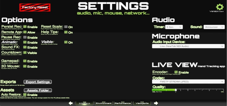 Reference - VR Menu - Settings - Interface Tab | Mocap Fusion VR Wiki ...