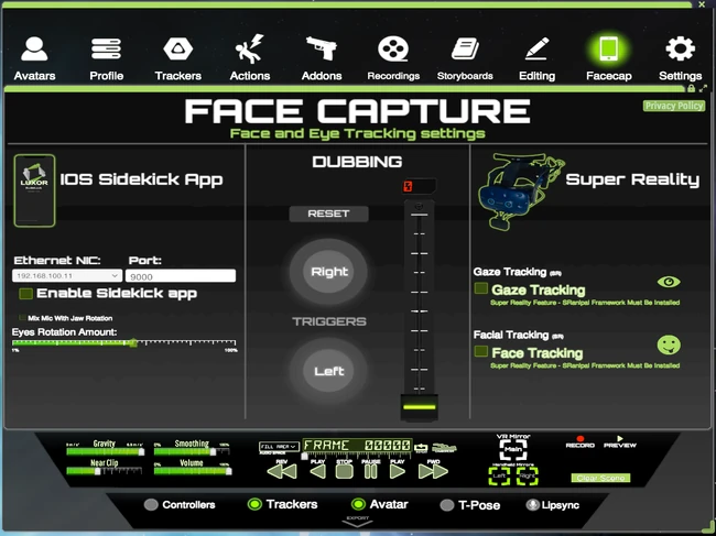 Reference - VR Menu - Facecap | Mocap Fusion VR Wiki | Fandom