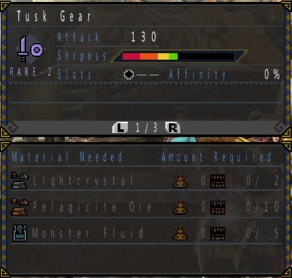 Tusk Gear (MHP3) | Monster Hunter Wiki | Fandom