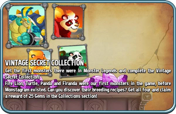 Vintage Secret Collection | Monster Legends Wiki | Fandom