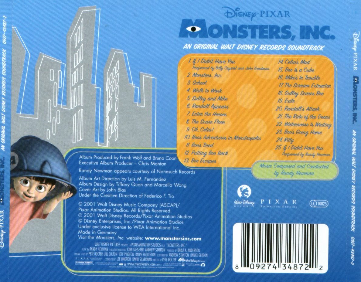 Monsters, Inc. (soundtrack) | Monsterpedia | Fandom
