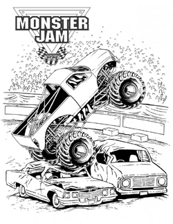 monster jam stunt truck coloring page