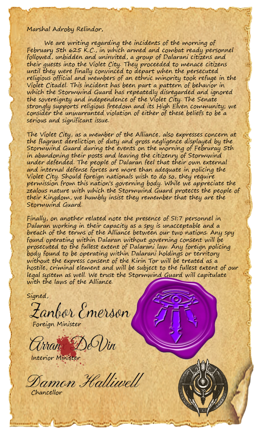 Open Letter To The Stormwind Guard Moon Guard Wiki Fandom