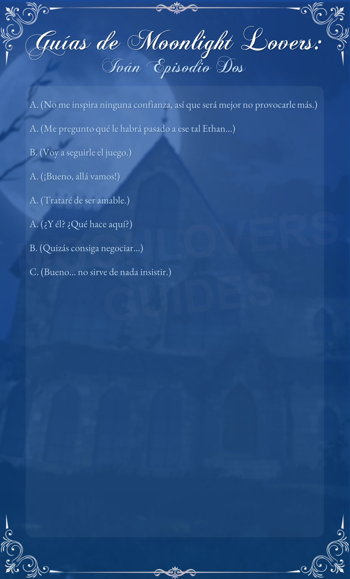 Usuario Blog:Ciokio/Respuestas - Episodio 2 (Iván) | Moonlight Lovers Wiki | Fandom