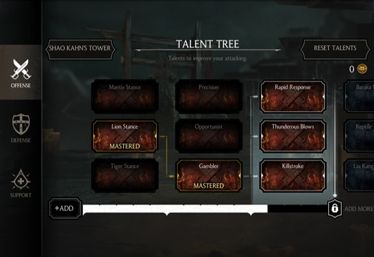 Talent Tree | Mortal Kombat Mobile Wikia | Fandom