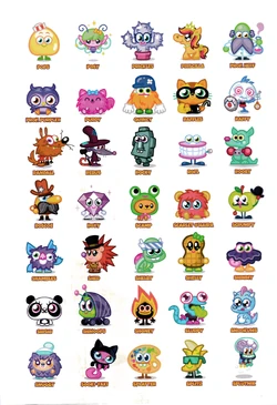 moshi monsters moshlings coloring pages