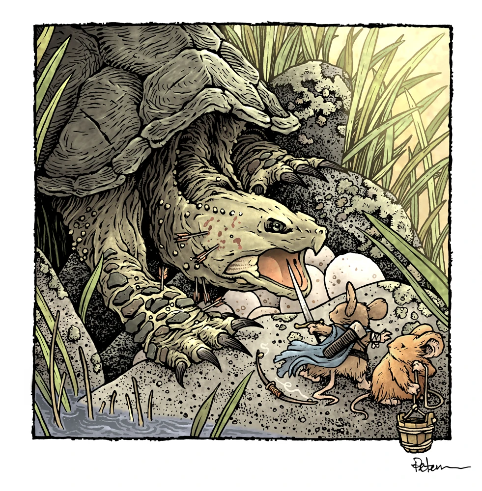 Snapping Turtle Eating Mouse