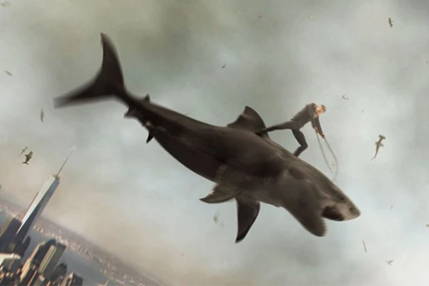 Sharknado Chainsaw In Half Gif