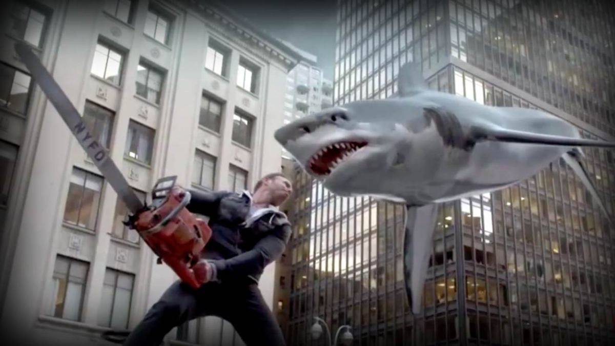 Sharknado Chainsaw In Half Gif