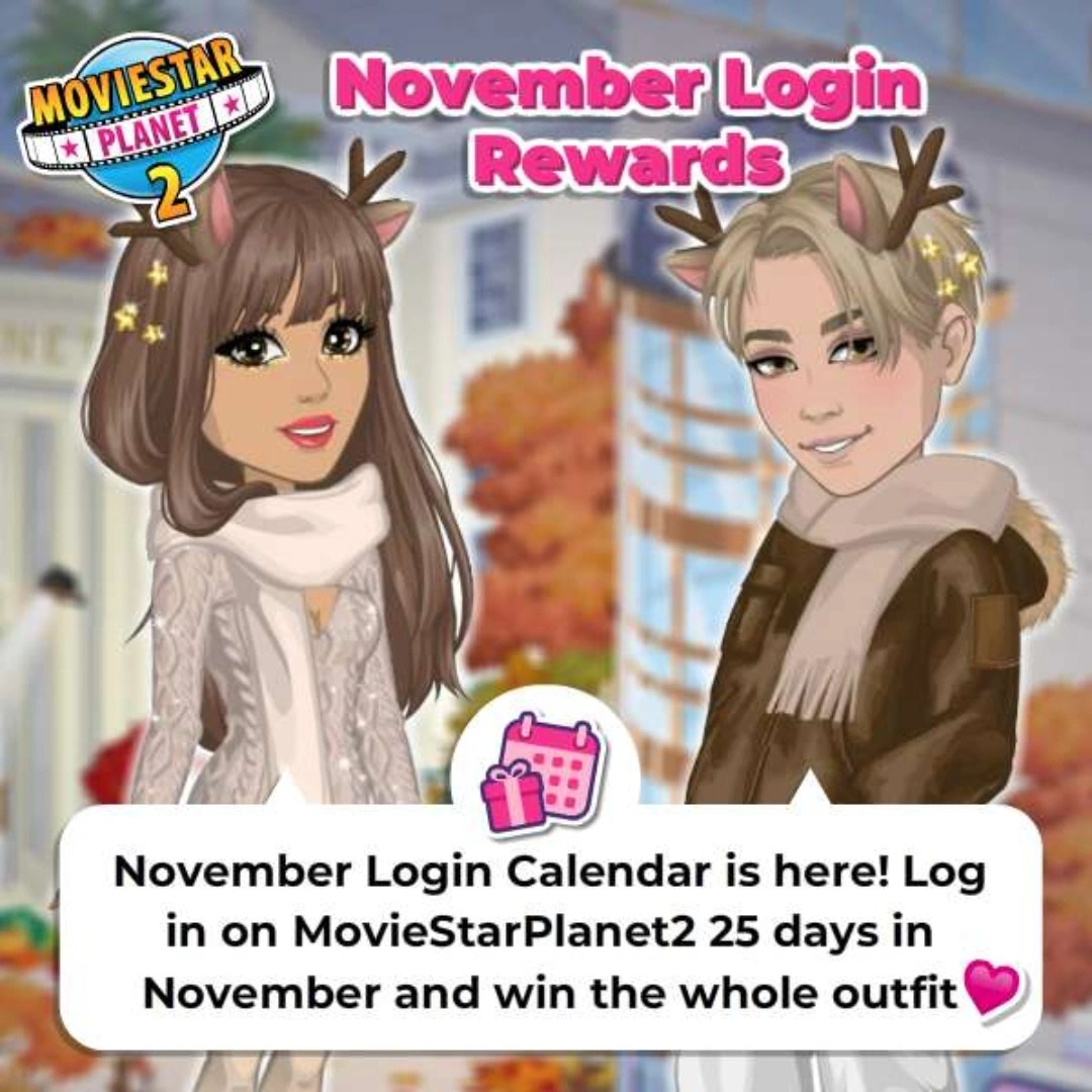 Anmelde-Belohnungen November 2023 (MovieStarPlanet 2) | MovieStarPlanet ...